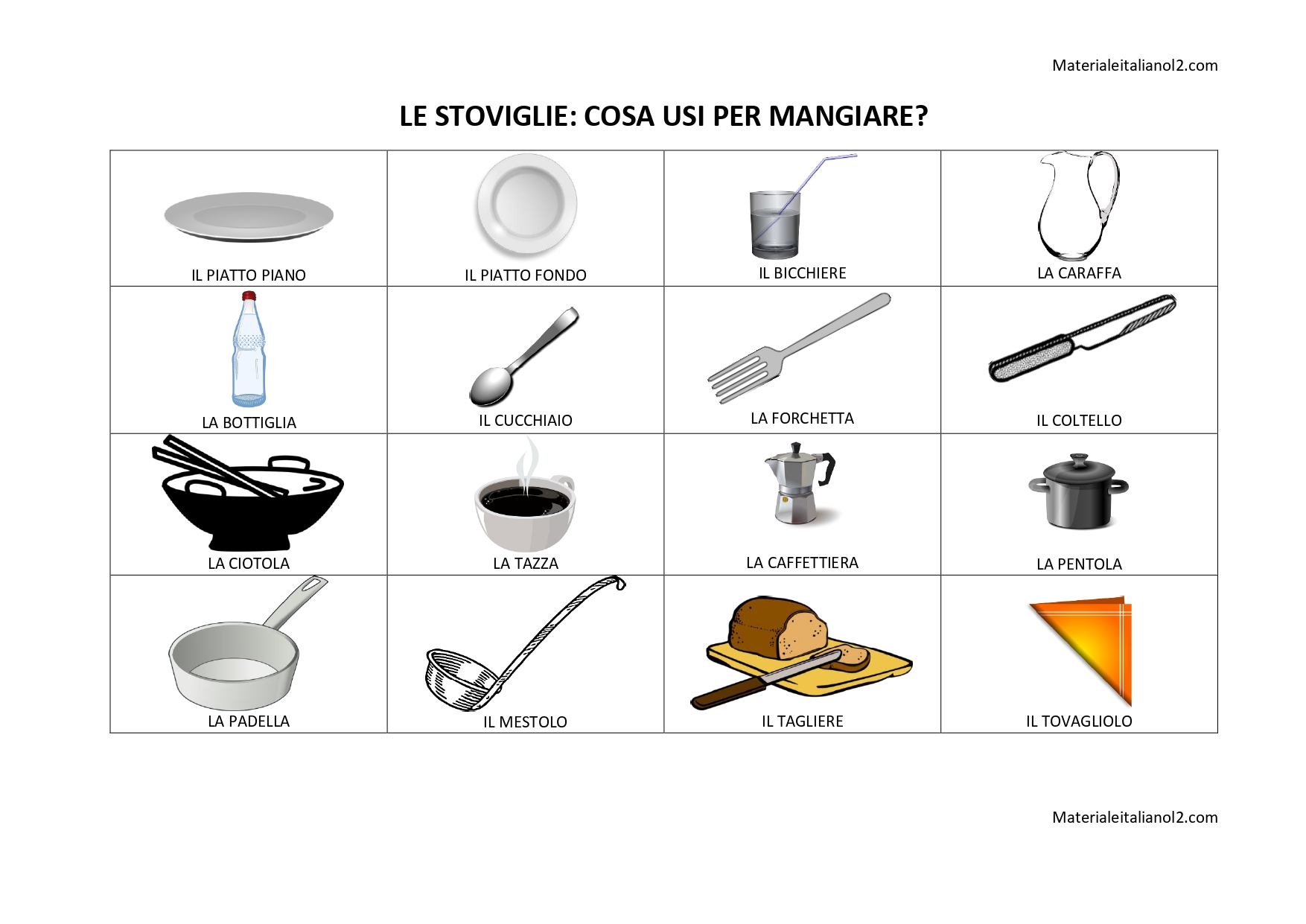 Lessico – Materiale Italiano L2