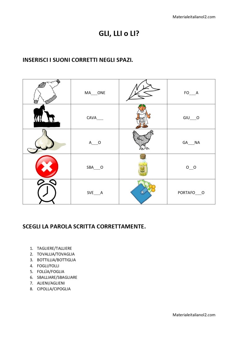 Ortografia – Materiale Italiano L2