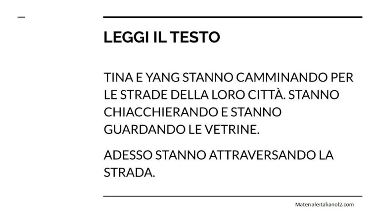 Comprensione – Materiale Italiano L2